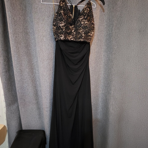 Windsor | Dresses | 2 Piece Black Lace Halter Top Evening Dress | Poshmark